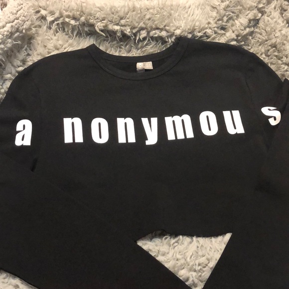 ASOS | Tops | Nwotasos Crop Top With Anonymous Print | Poshmark